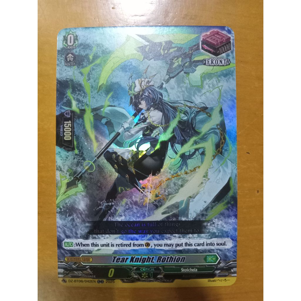 CFV Tear Knight, Rothion RR DZ-BT06 Stoicheia Cardfight Vanguard English | Shopee Philippines