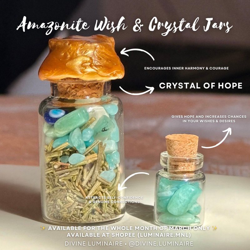 Amazonite Wish Jar & Crystal Jar Bundle (LIMITED EDITION) | Shopee ...