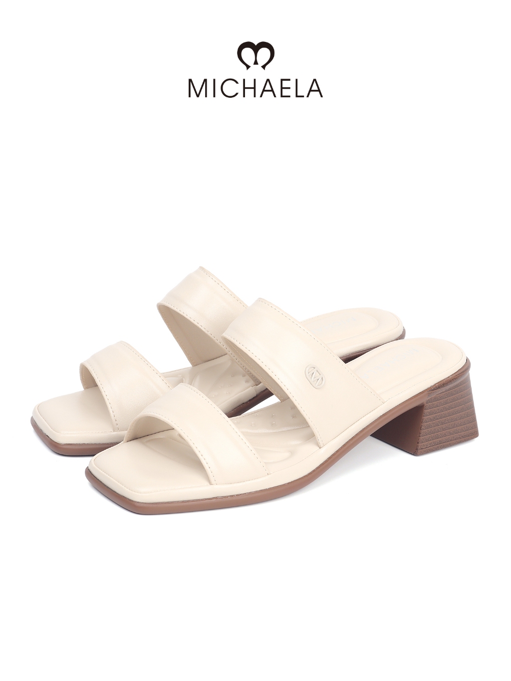 MICHAELA Chic Block-Heel Mules 5.5CM Comfy Padded Lycra Lined for Dates ...