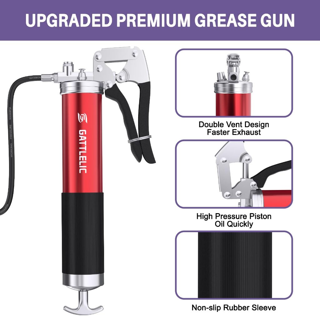 Grease Gun With Double Handle Grease Nipple High Pressure 7000PSI 400CC ...
