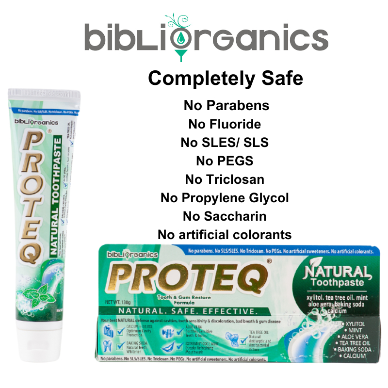Bibliorganics Proteq Natural Toothpaste | No Fluoride (Fluoride-Free ...