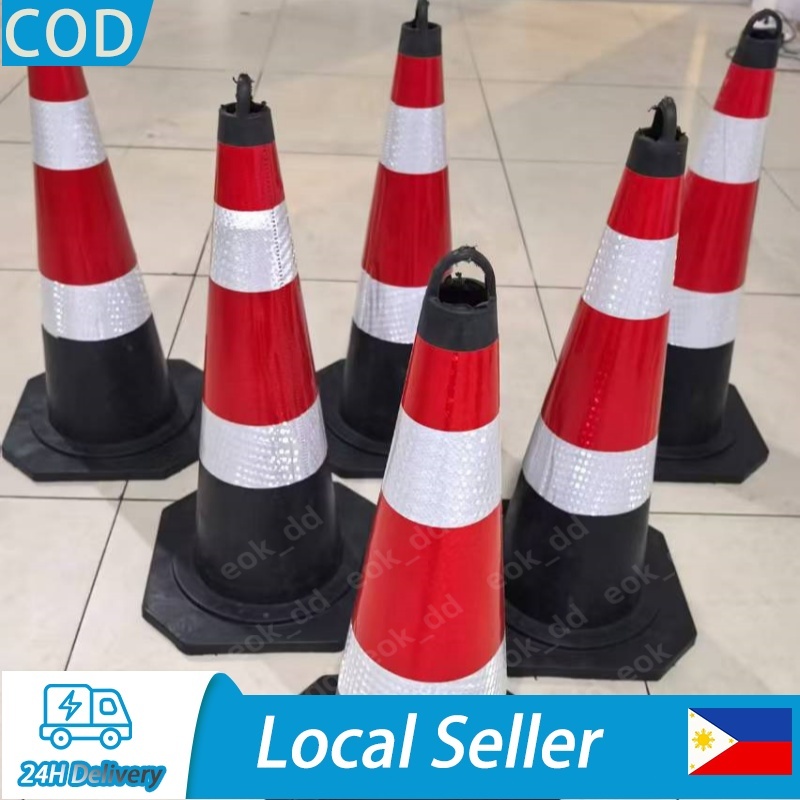 Rubber cone barricade warning sign cone column（6PCS）73CM | Shopee ...