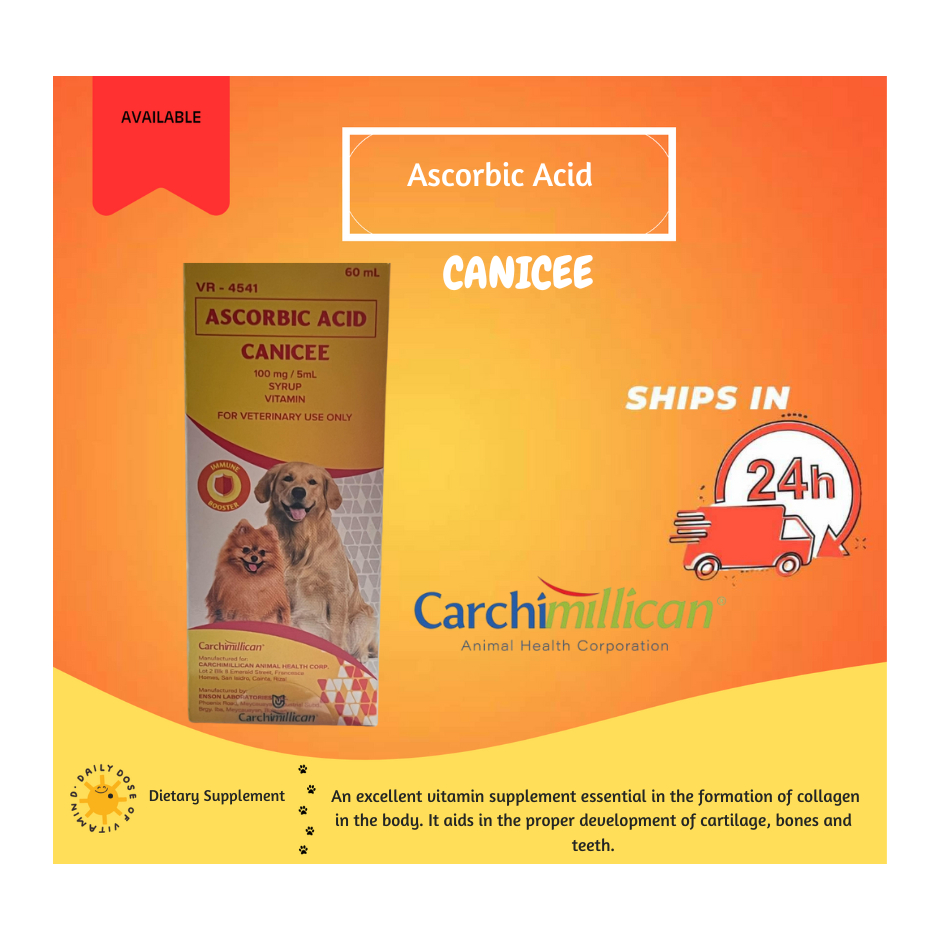 Canicee Pet Vitamin C Immune Booster 60ml Ascorbic Acid for Pets ...