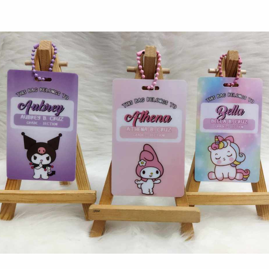 PERSONALIZED PVC BAG TAG #001 / ATM SIZE / 54 RANDOM DESIGNS / with ...