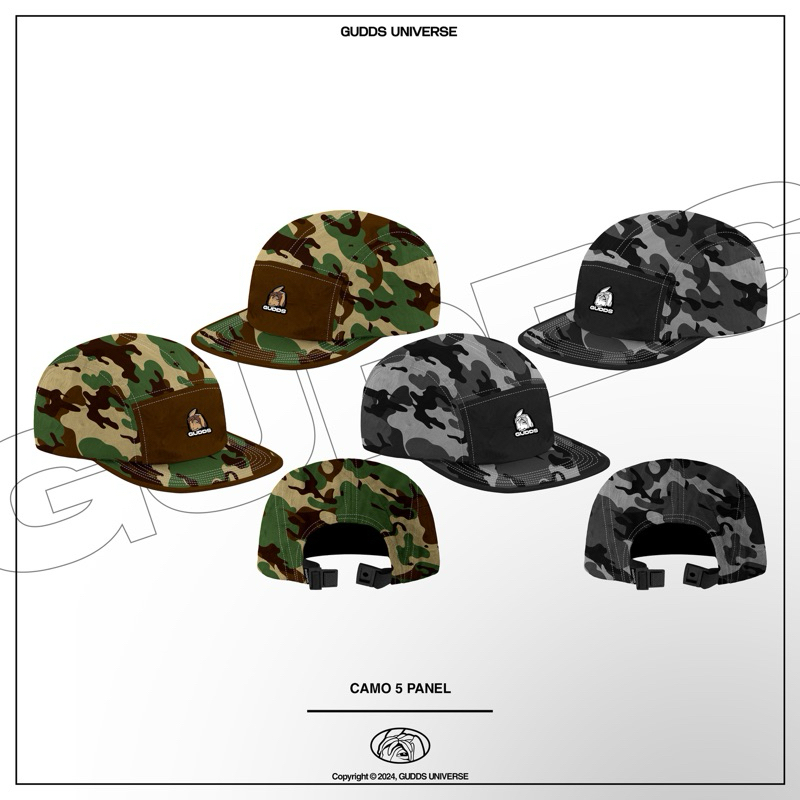 GUDDS "CAMOU" 5 PANEL CAP (Waterproof Fabric) | Shopee Philippines