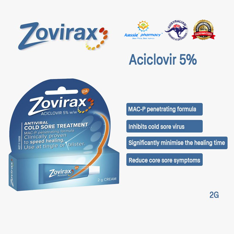 Zovirax Cold Sore Cream Tube Aciclovir 5% 2g | Shopee Philippines