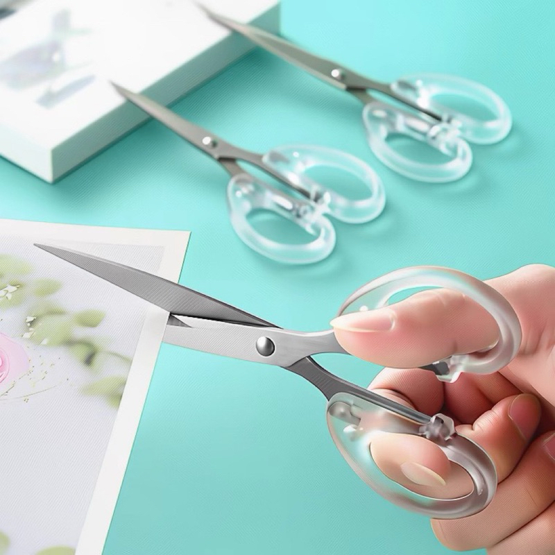 14CM Clear handcraft stationary scissor Transparent Scissors DIY Paper ...