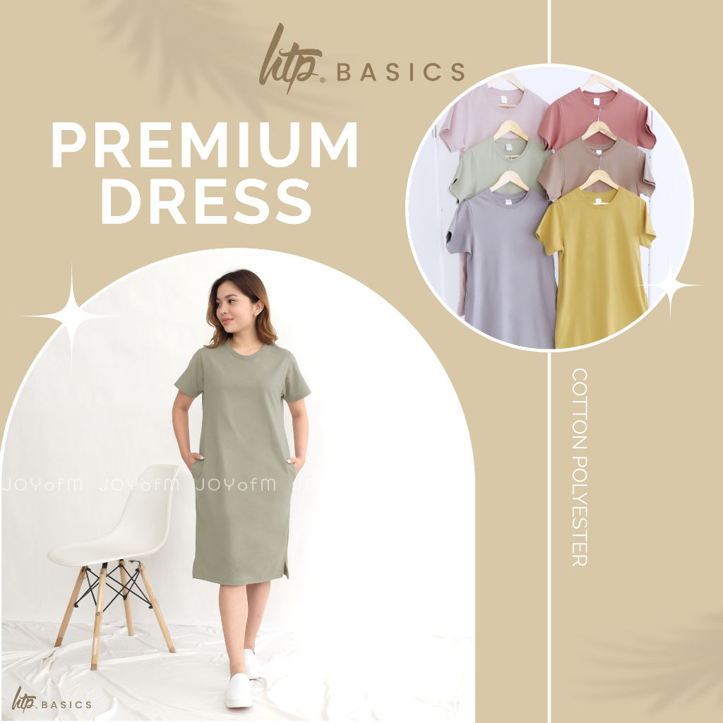 HTP Basics Women's Premium Dress with Pockets | Cotton Polyester ...