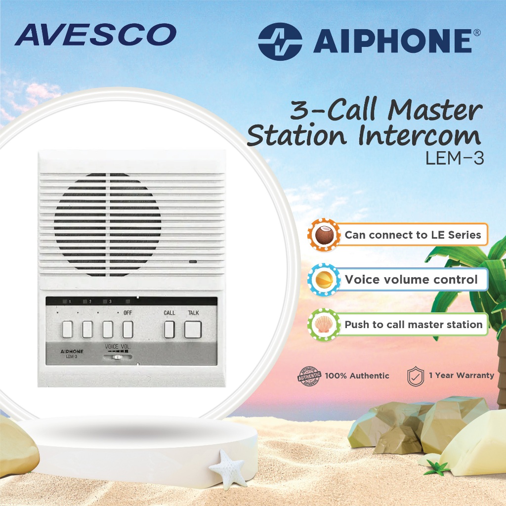 Aiphone 3-Call Master Station Intercom | LEM-3 | Voice volume control 200mA | Avesco | Shopee ...