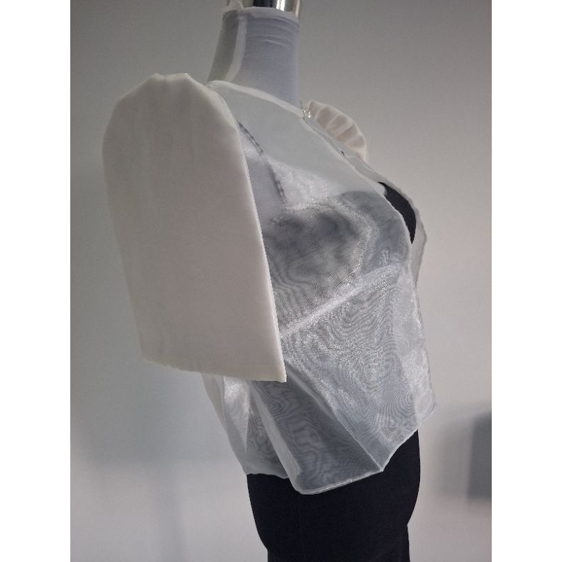 cream bolero plain blazzer millys modern filipiniana | Shopee Philippines