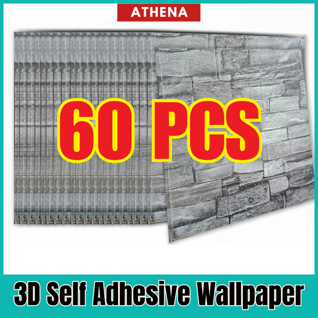 60pcs 3D Wallpaper Real Brick Sticker Pattern for Living Room Bedroom ...