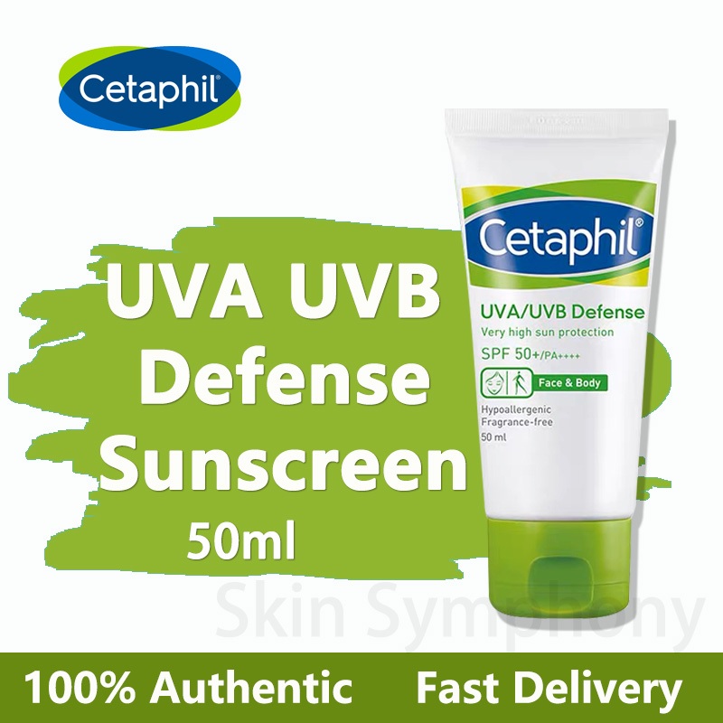 Cetaphil Sunscreen UVA UVB Defense Very High Sun Protection for Face and Body SPF 50+ PA ...
