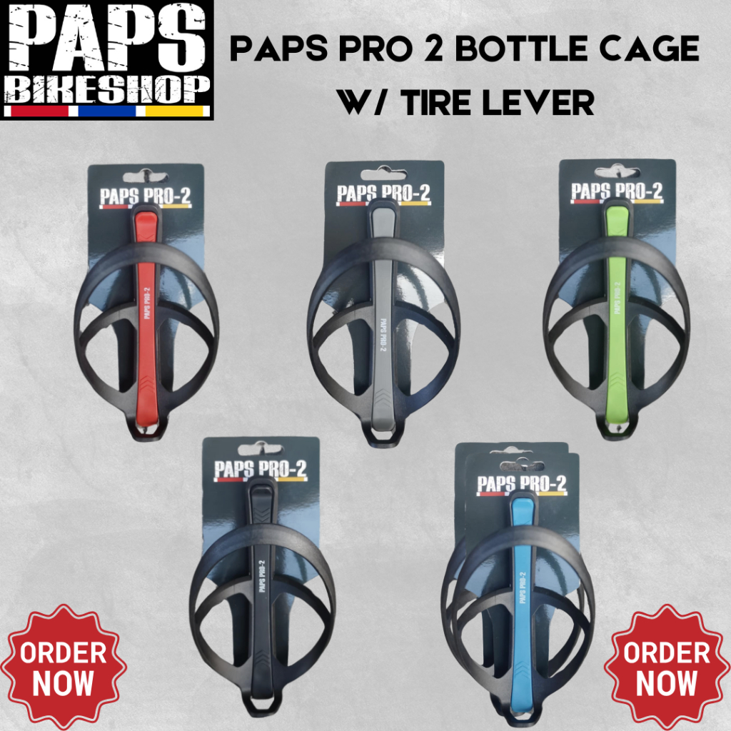 PAPS PRO 2 BOTTLE CAGE WITH TIRE LEVER | Shopee Philippines