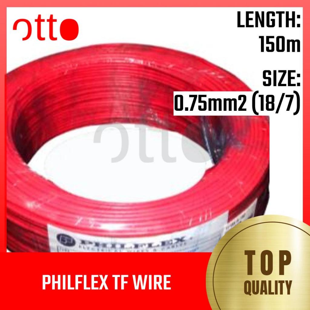 Philflex TF Wire Stranded 0.75mm2/#18 Red Blue 150meters per roll ...