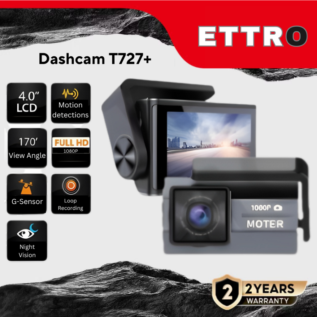 Ettro T727+ Dashcam 1440P Dash Cam For Car With Night Vision Front And ...