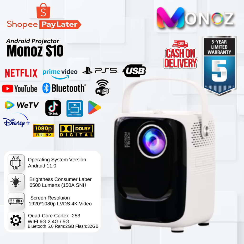 S10 Ultra X 5800 Lumens 5G Mini projector 4k ultra hd S10 Projector ...