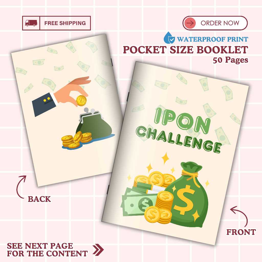 Ipon Challenge Pocket Size Stapled Booklet 25 Sheets (50 Pages ...