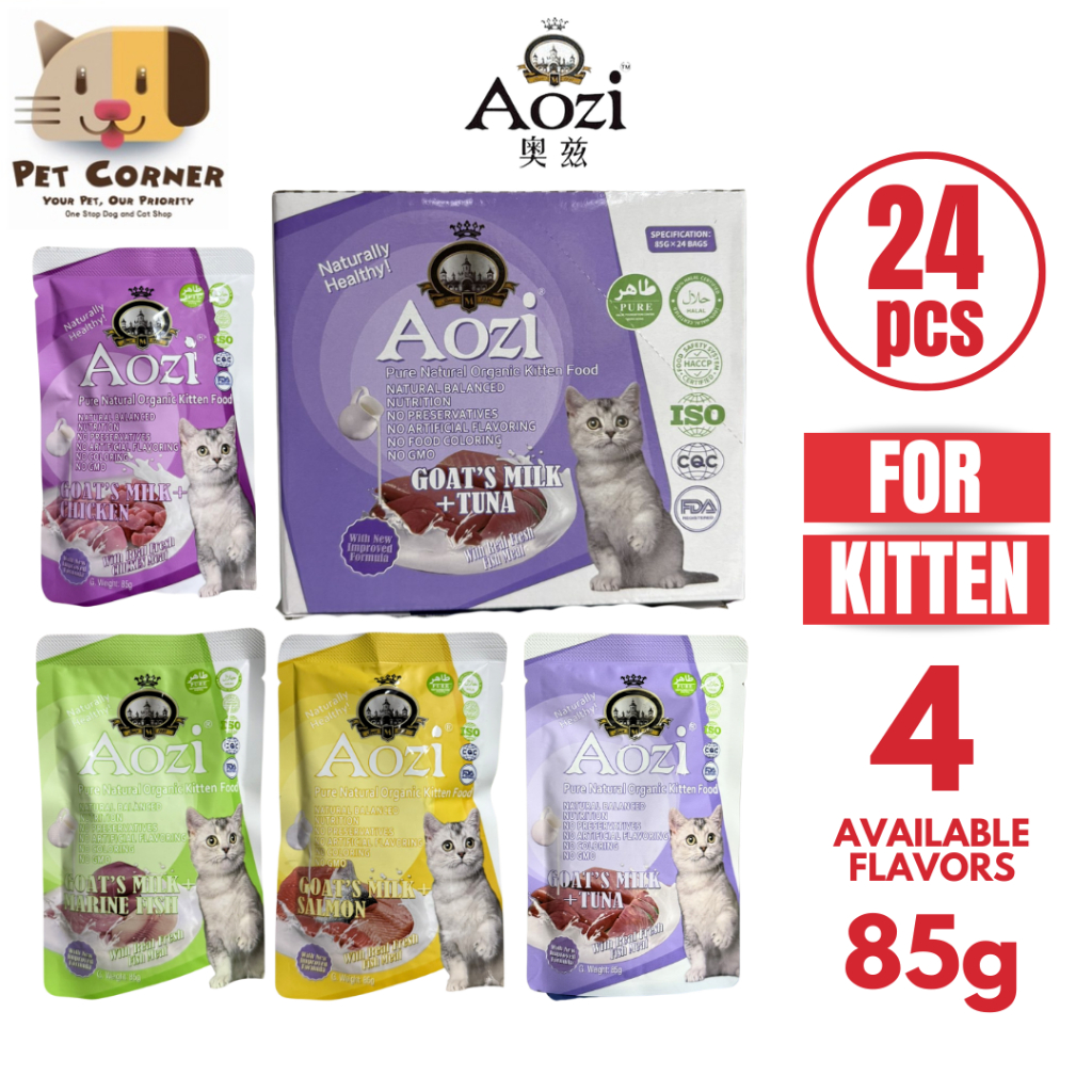 Aozi Organic Cat Wet Food in Pouch for Kitten 85g x 24 pcs BOX | Shopee Philippines