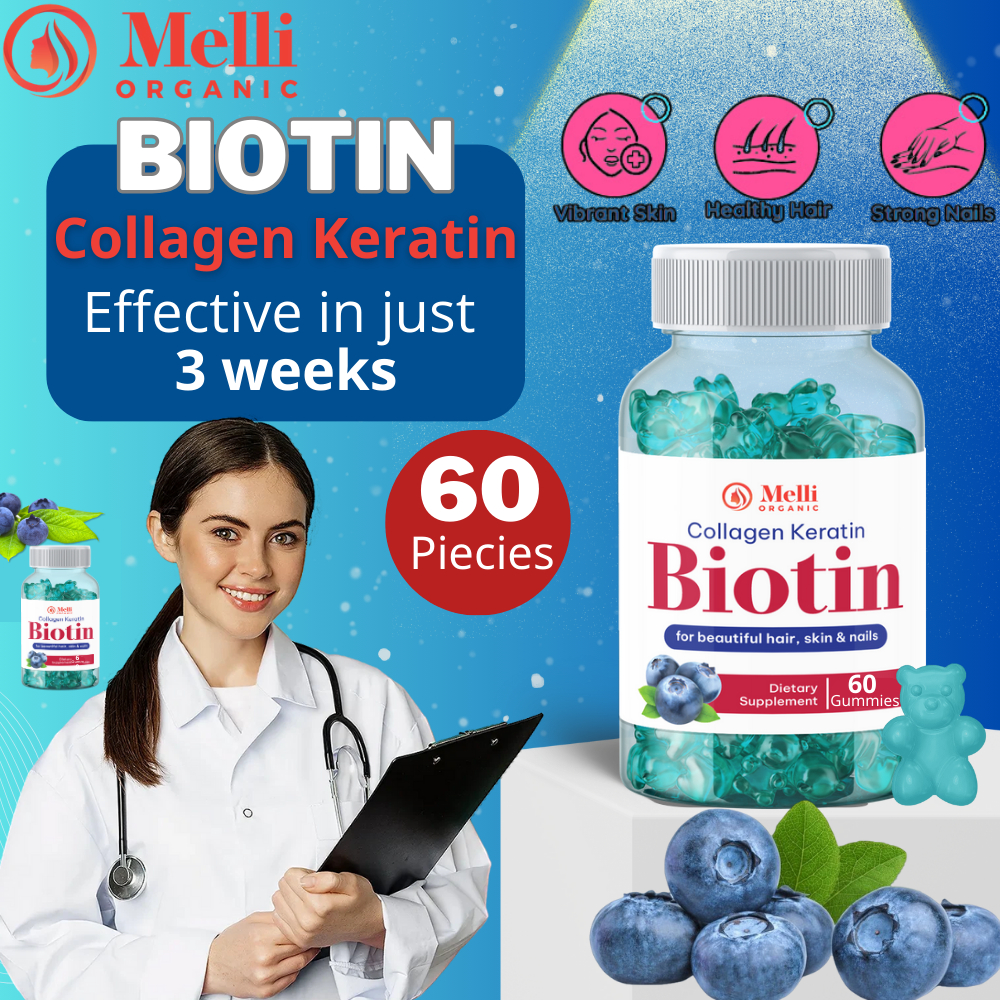 Collagen Keratin Biotin Gummies Melli for Hair Skin & Nails Vitamins ...