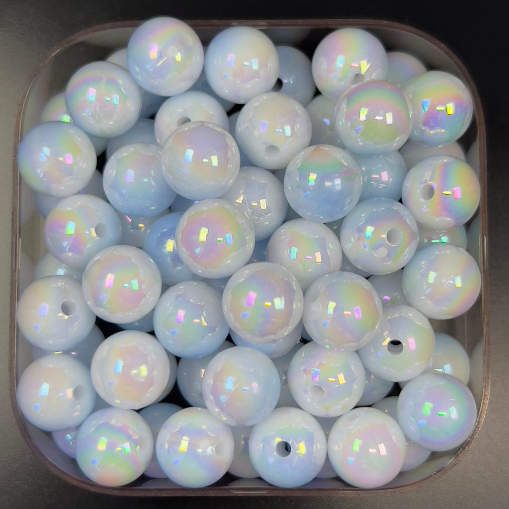 Veeds 30 Pcs Smooth Round Light Blue Bead 10mm Gradient DIY Beads Art ...