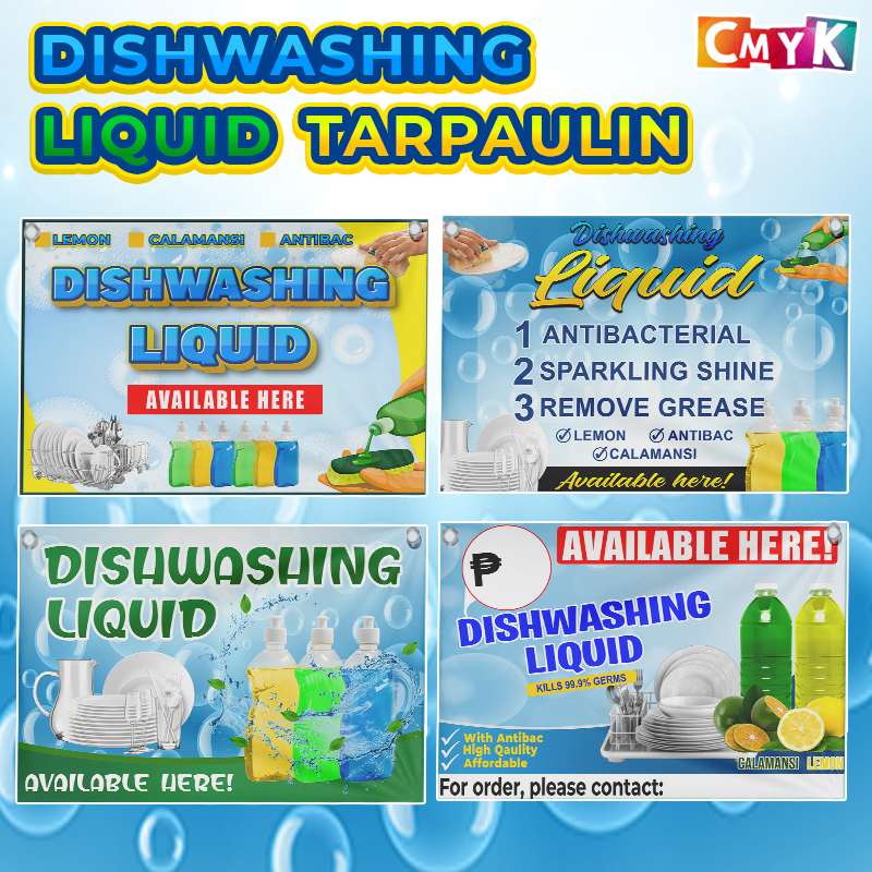 CMYK Diswashing Liquid Tarpaulin Banner Aiti bacterial Sparkling shine ...
