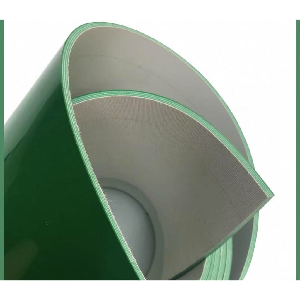 PVC industrial conveyor belt conveyor belt green white skirt baffle assembly line transport ...