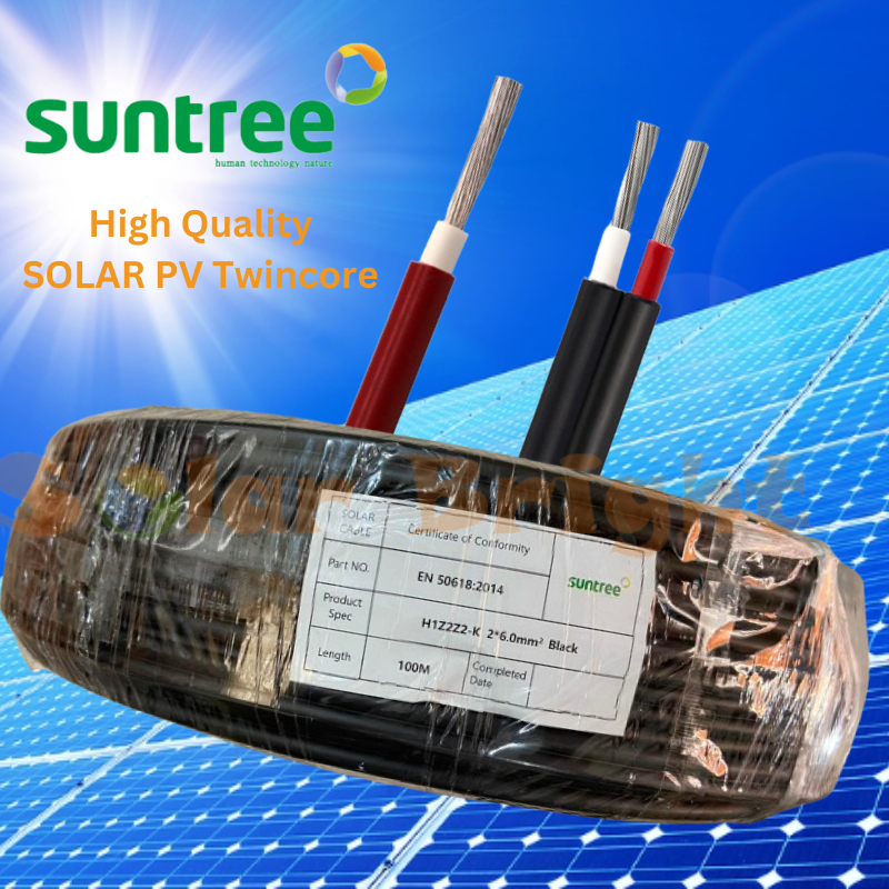 100 Meter 1 Roll PV cable solar cable 2.5mm2 4.0mm2 6.0mm2 twin-core DC ...