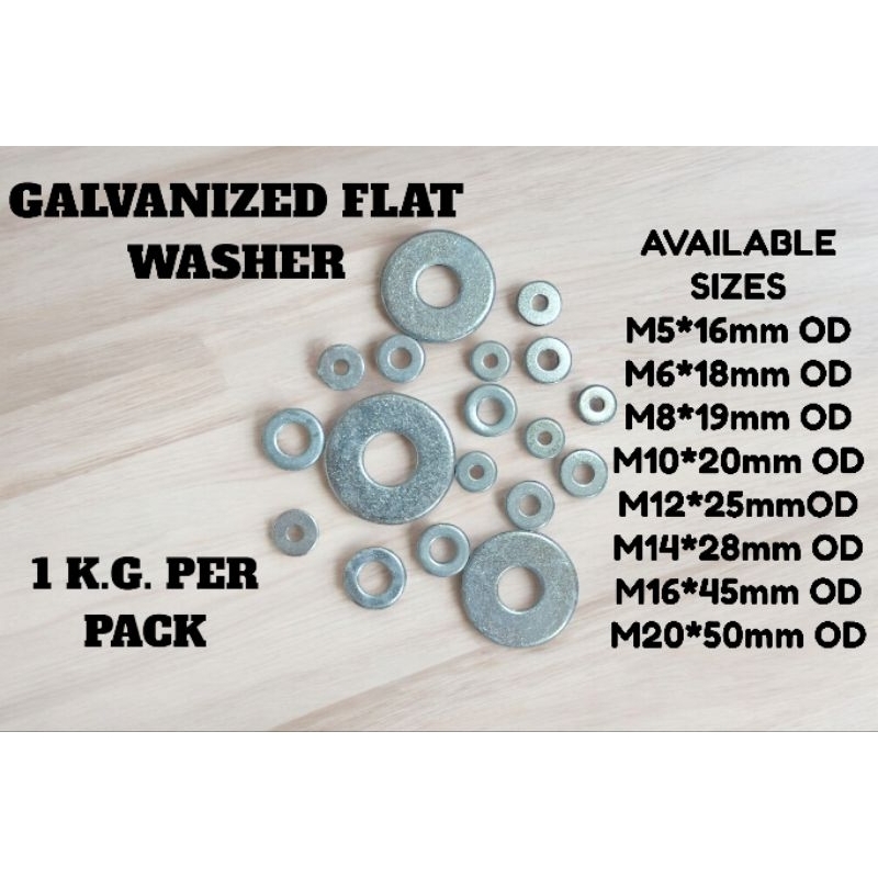 Galvanized Flat washer 1 K.G per pack | Shopee Philippines