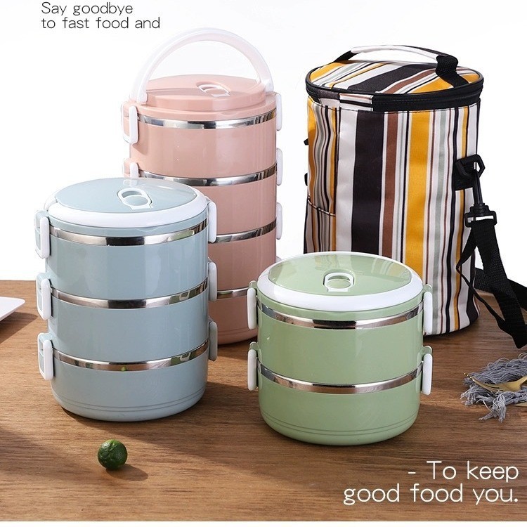Baunan Thermal Lunch Box With Bag Stainless Steel Baonan Hot Food Bento Portable Insulated Meal ...