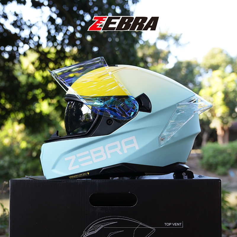 ZEBRA 2023 TWO TONE full face helmet motorcycle dual visor for women ...