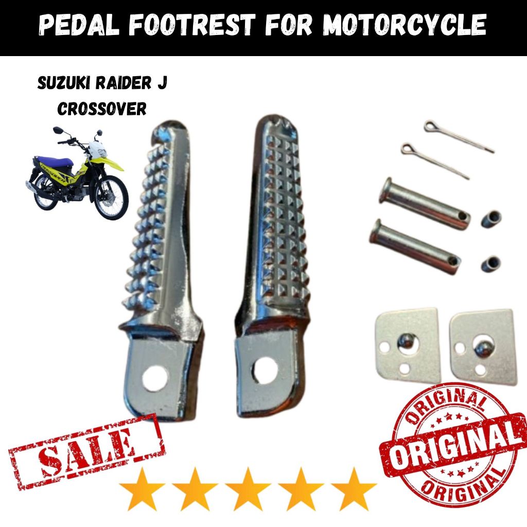 SILVER PEDAL FOOTREST for SUZUKI raider j cCrossover with bolts for ...