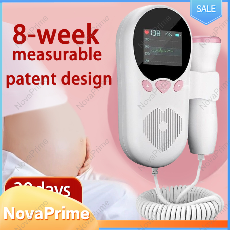 NovaPrime Prenatal Portable Baby Heart Monitor with Fetal Doppler Gel ...