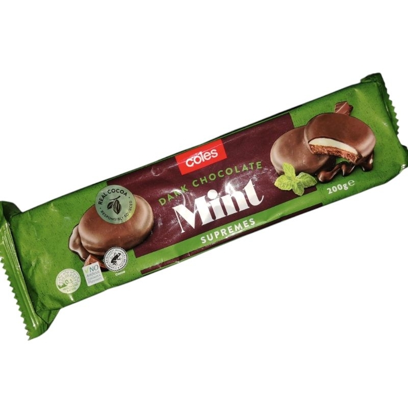 SUPERSALE! Premium Coles DARK Chocolate MINT Supremes 200g (Exp. April ...