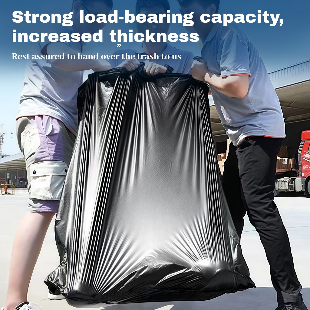 100PCS Makapal Plastic Garbage Bags 50L/100L - Extra-Strong Trash Bags ...