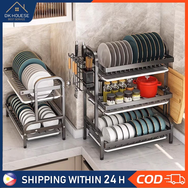 DK Dish Rack Kitchen Rack Stainless Steel Rak Piggan Rak Dapur Dish ...