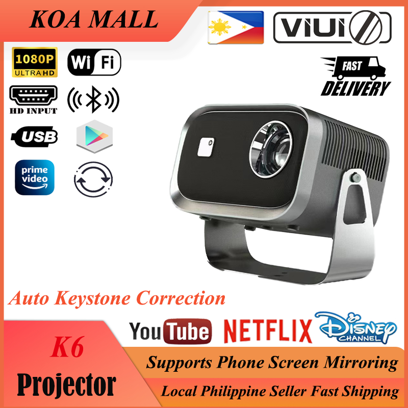 VIUIO A10(K6) 4K Ultra HD Android 9 Smart LED Projector with 5G Dual ...