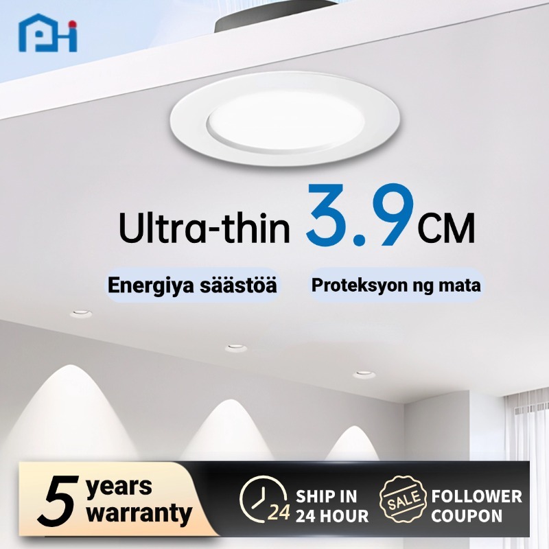 Pin Light LED Panel Light Tri-color Downlight Round Ceiling Light ...