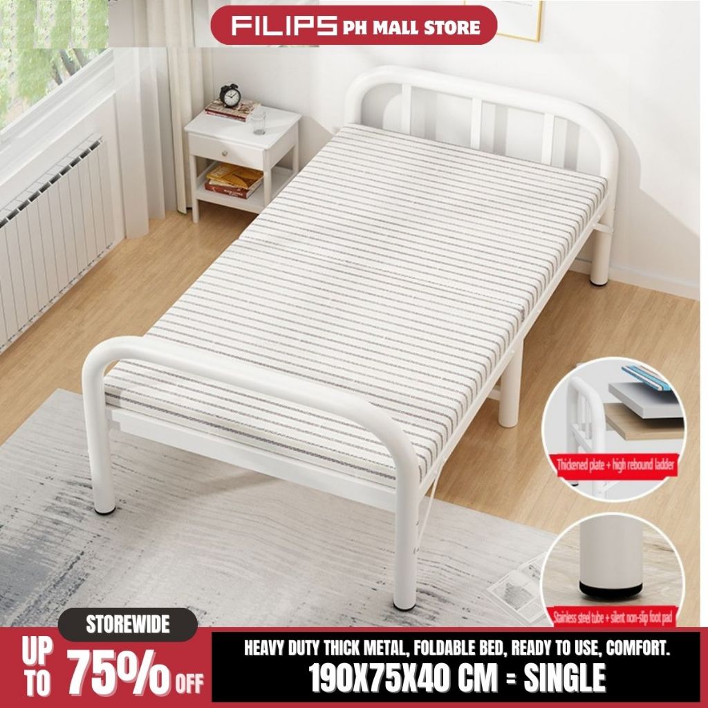 Foldable Folding Bed for Dormitory Rooms with Bed Frame, Bed Sheet, Bed ...