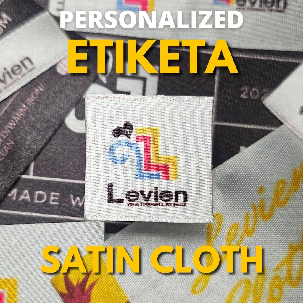 Levien 50 PCS Personalized Etiketa SATIN CLOTH LABEL for customized ...