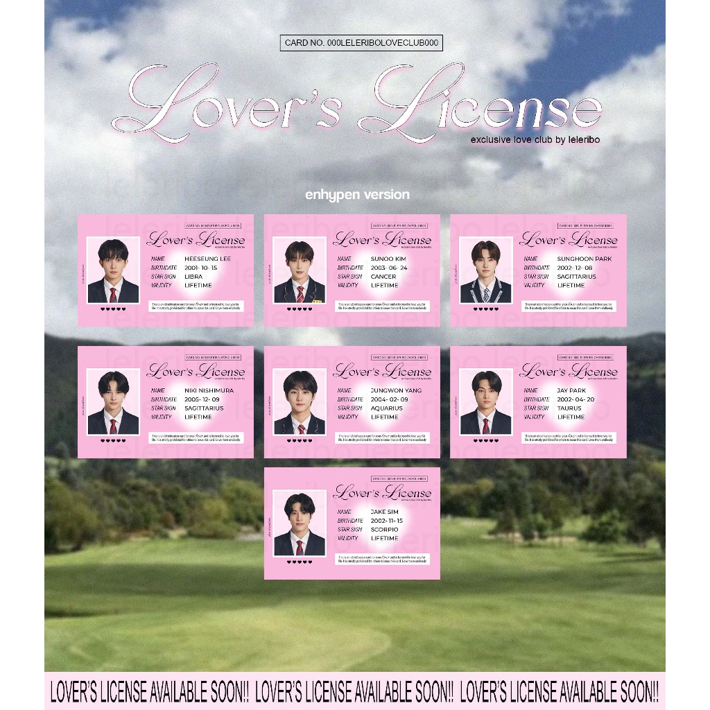 Lover's License ENHYPEN KPOP Cards by leleribo | Shopee Philippines