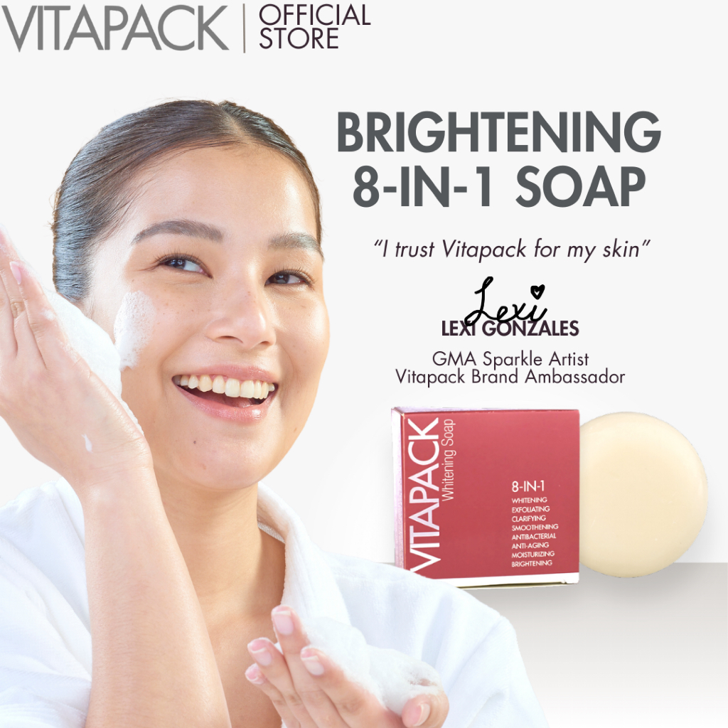 VITAPACK 8-in-1 Whitening Brightening Glutathione Soap 90g | Shopee ...