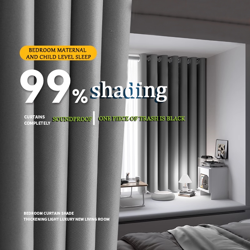 Aesthetic Blackout Curtains Sale for Window Bedroom Living Room Black ...