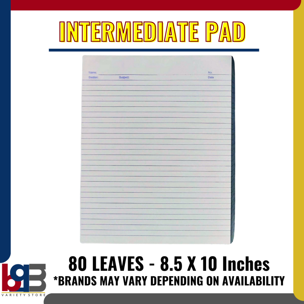 Intermediate Pad Paper (White Paper- 8.5 X 10 inches) | Shopee Philippines