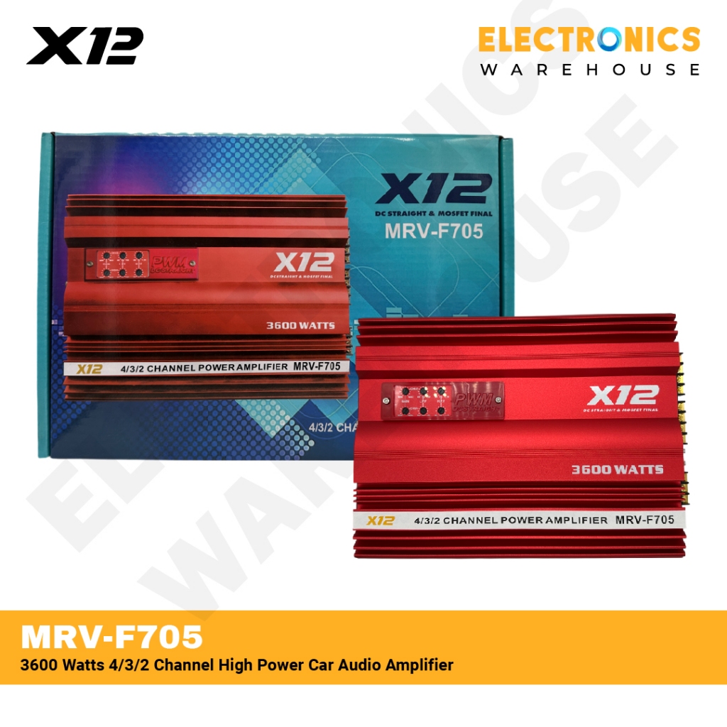 X12 MRV-F705 3600 Watts 4/3/2 Channel High Power Car Audio Amplifier | Shopee Philippines