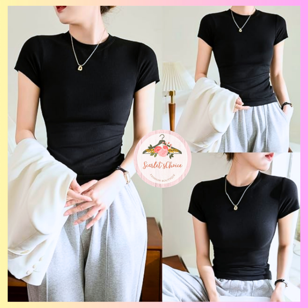 【Fast Delivery】 BASIC TOP DOUBLE LINING FULL LENGTH COMFY COTTON ...
