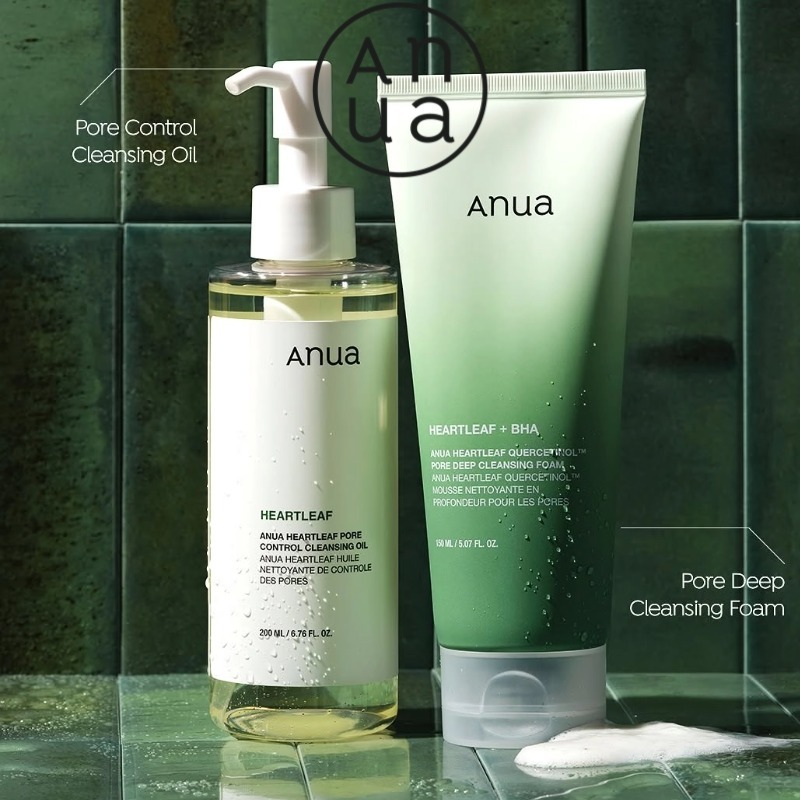 ANUA Double Cleansing Duo for Heartleaf Pore Facial Cleanser Control Cleansing Oil & Cleansing ...