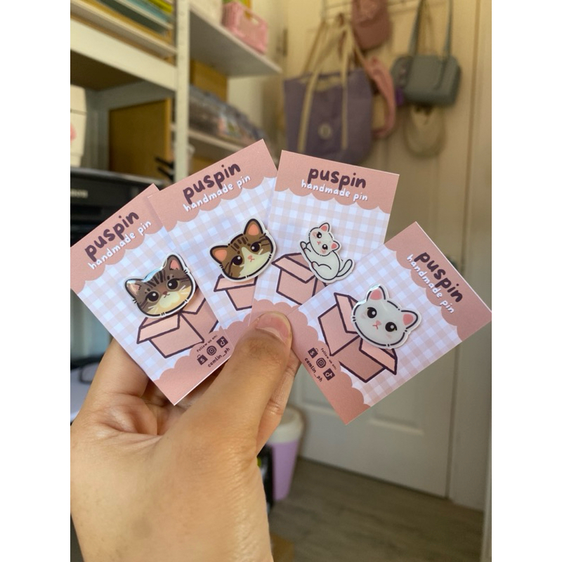 Puspin Handmade Pins – Adorable Cats in Boxes | Shopee Philippines