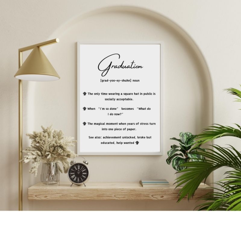 Graduation Definition Print on Sintra Board with Frame Effect A4 size ...