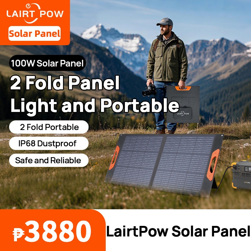 LairtPow 100W Solar Panel 18V 5.5A Portable Solar Panel Foldable ...
