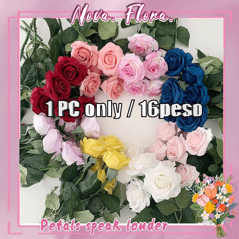 High Quality Velvet Rose&Cloth Rose Fake Rose Fake Flowers Artificial ...